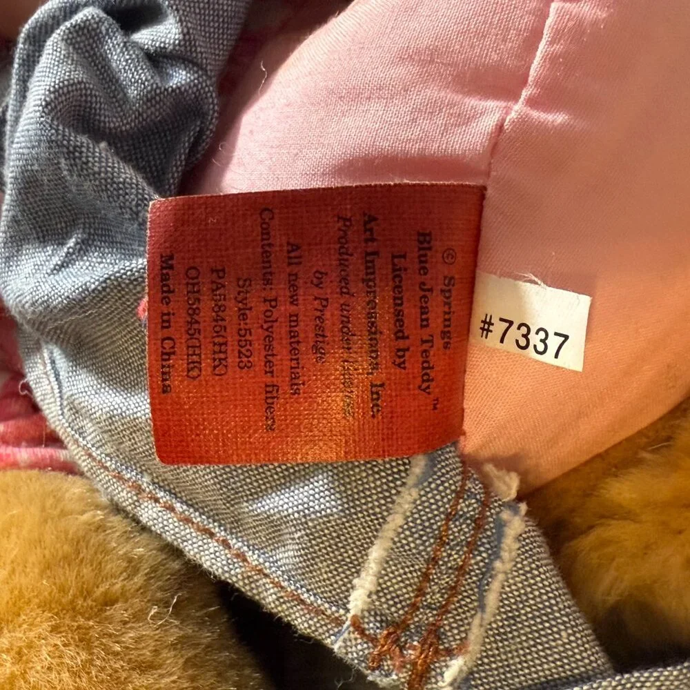 Blue Jean Teddy | Toys | Vintage 99s Blue Jean Teddy Musical Plush Bear ...
